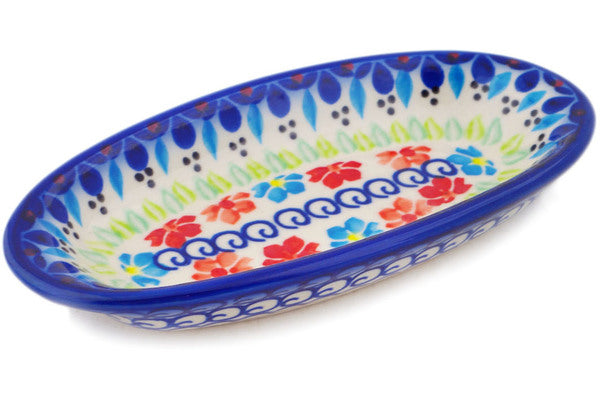 Polish Pottery 6" Condiment Dish Spring Flowers
