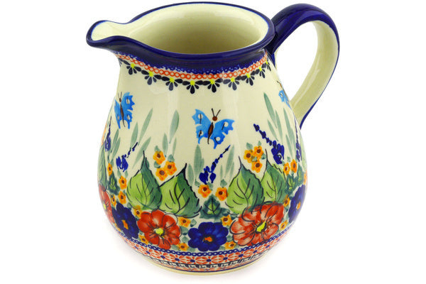 Polish Pottery 9 Cup Pitcher Spring Splendor UNIKAT