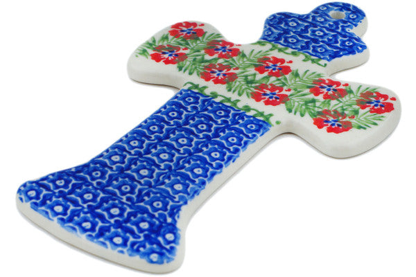 Polish Pottery 7" Cross Midsummer Bloom