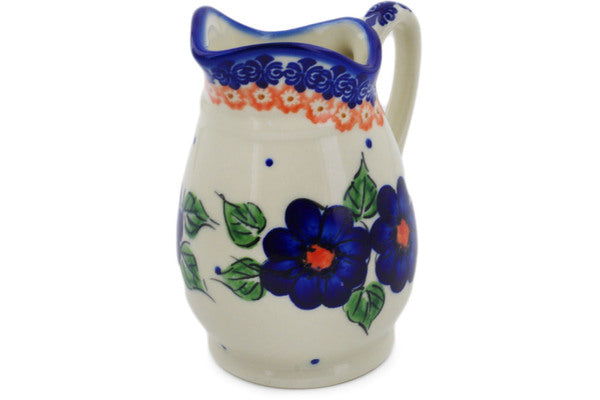 Polish Pottery 12 oz Creamer Greek Poppies