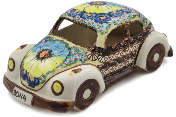 Polish Pottery 10" Beetle Car Figurine Sweet Emotions UNIKAT - Polish ...