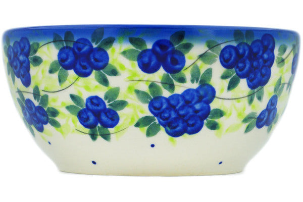 Polish Pottery 5" Bowl Blueberries Season UNIKAT - Polish Pottery Shop