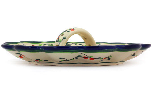 Polish Pottery 10" Egg Plate Polish Roses UNIKAT - Polish Pottery Shop