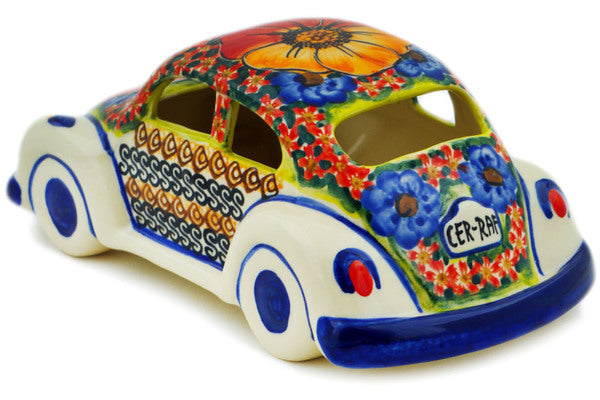 Polish Pottery 10" Beetle Car Figurine Bright Beauty UNIKAT - Polish ...